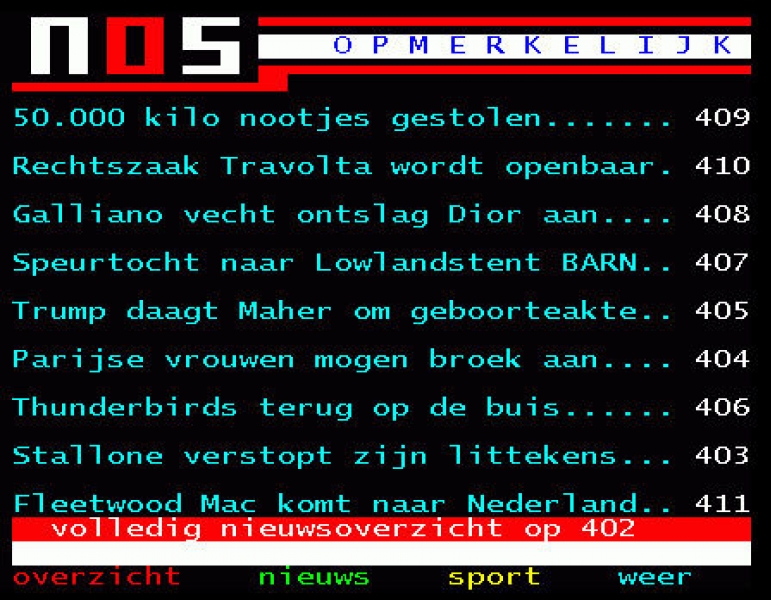 Teletekst Startpagina | De informatiebron op internet!
