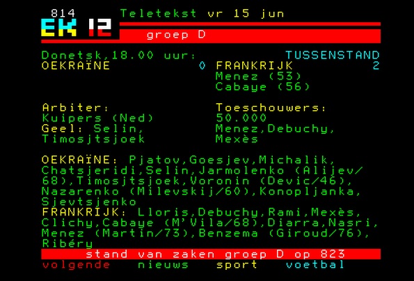 Welk lettertype wordt gebruikt met het voetbal van de nos (op teletekst ...