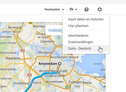 Hoe kan ik een routebeschrijving bij google maps instellen op Engels ...